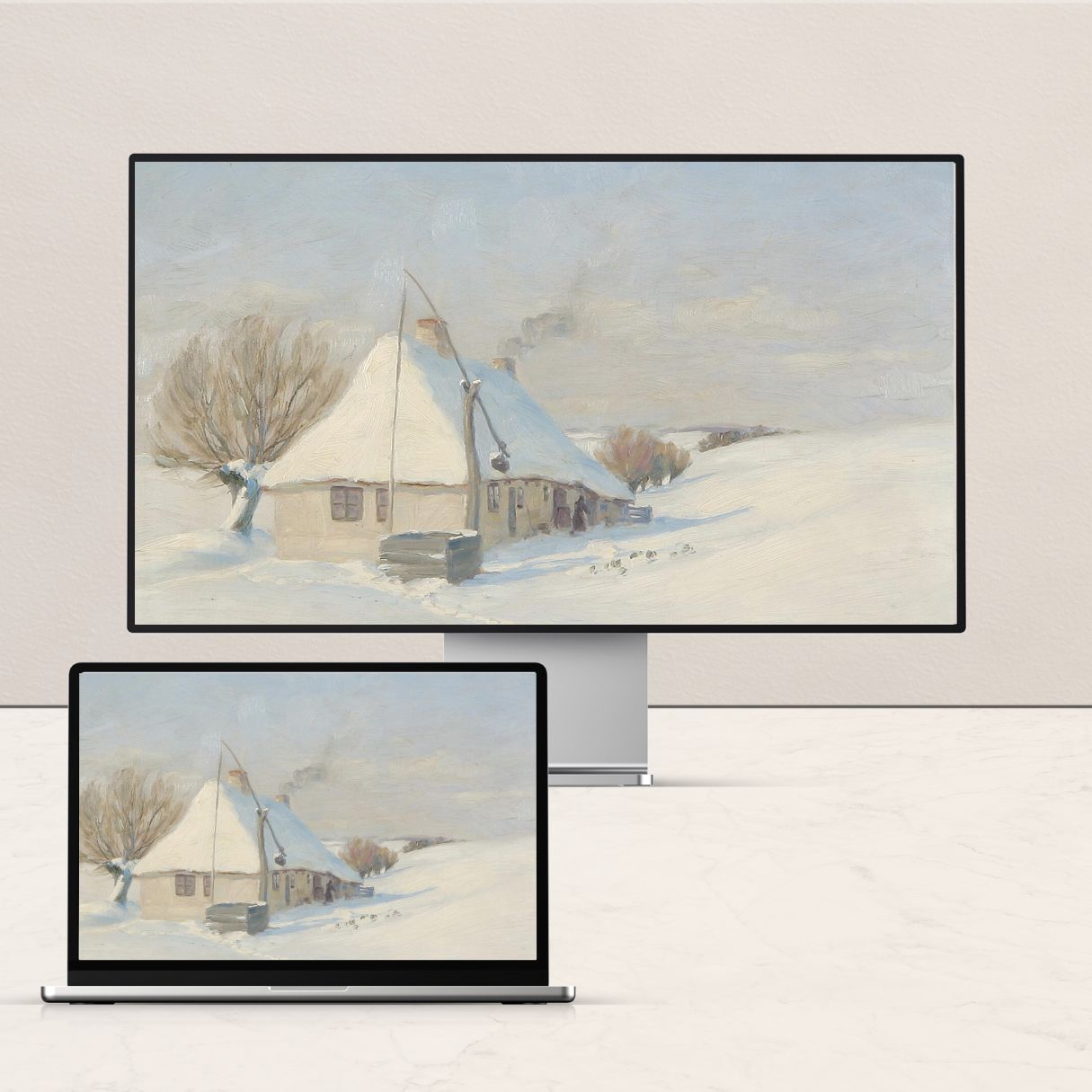 Vintage Art Desktop Wallpaper | Winter Collection – TIDBITS & Company