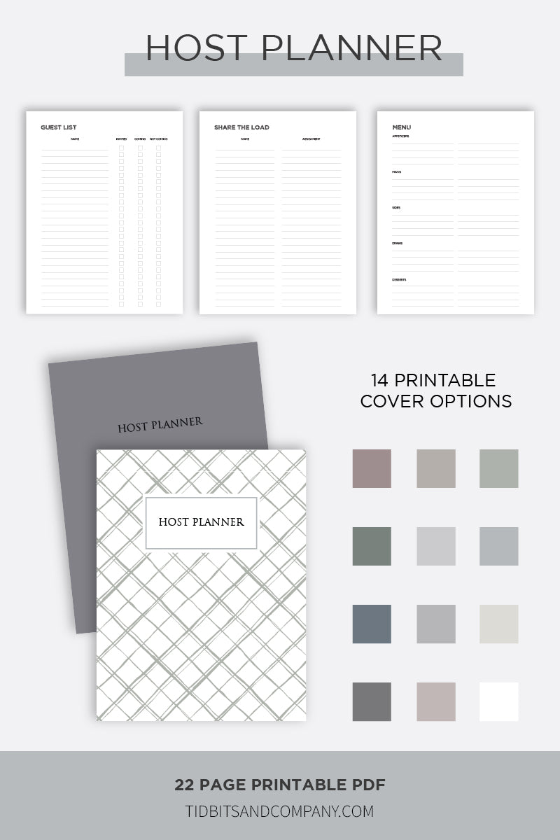 The Host Planner Printable – TIDBITS & Company